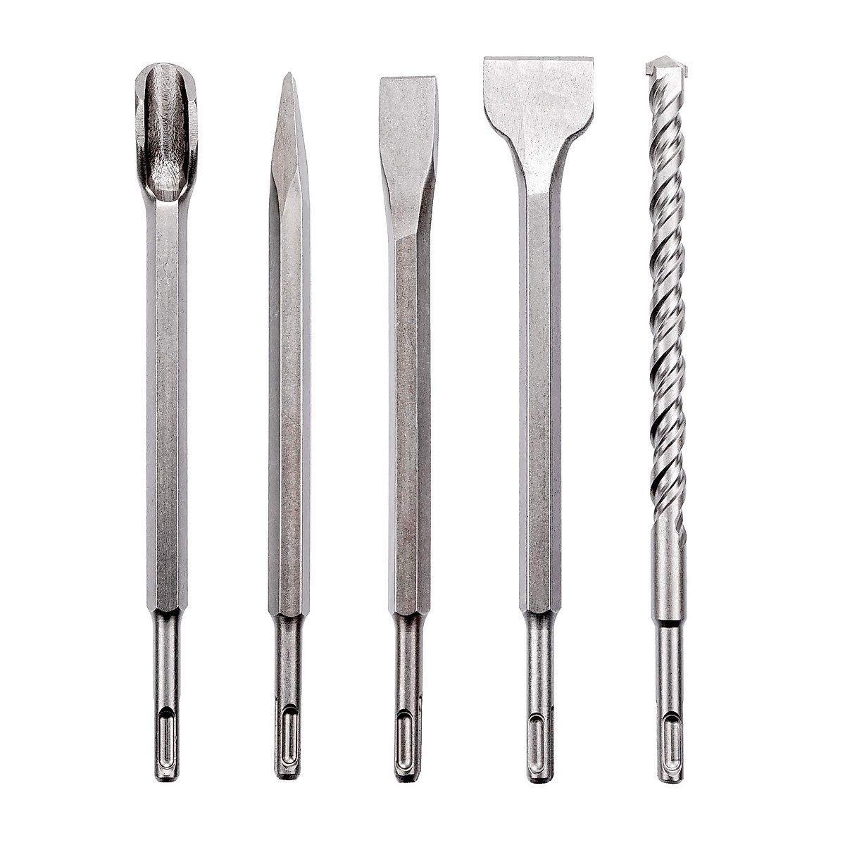 Rotary Hammer Drill Bits Set SDS Plus Bits Set Masonry Chisel Set 17pcs Drills for Impact Rotary Hammer Carbide-Tipped 4 Flutes Drill Bit for Bricks, Blocks, Stone with Storage Case