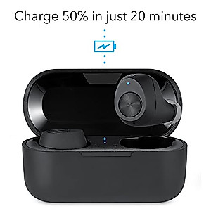 Dartwood Wireless Earbuds - True Wireless Bluetooth Earbuds with Touch Controls and Charging Case (Black)