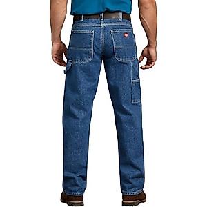 Dickies mens Relaxed Fit Carpenter jeans, Stone Washed, 38W x 32L US