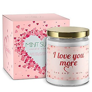 Valentines Day Gifts for Her Girlfriend Wife, Scented Soy Wax Candle Made in USA, 9 oz - Unique Gift Idea for Valentine's Day, Romantic Gifts for Her, Mint Sugar Candle Company