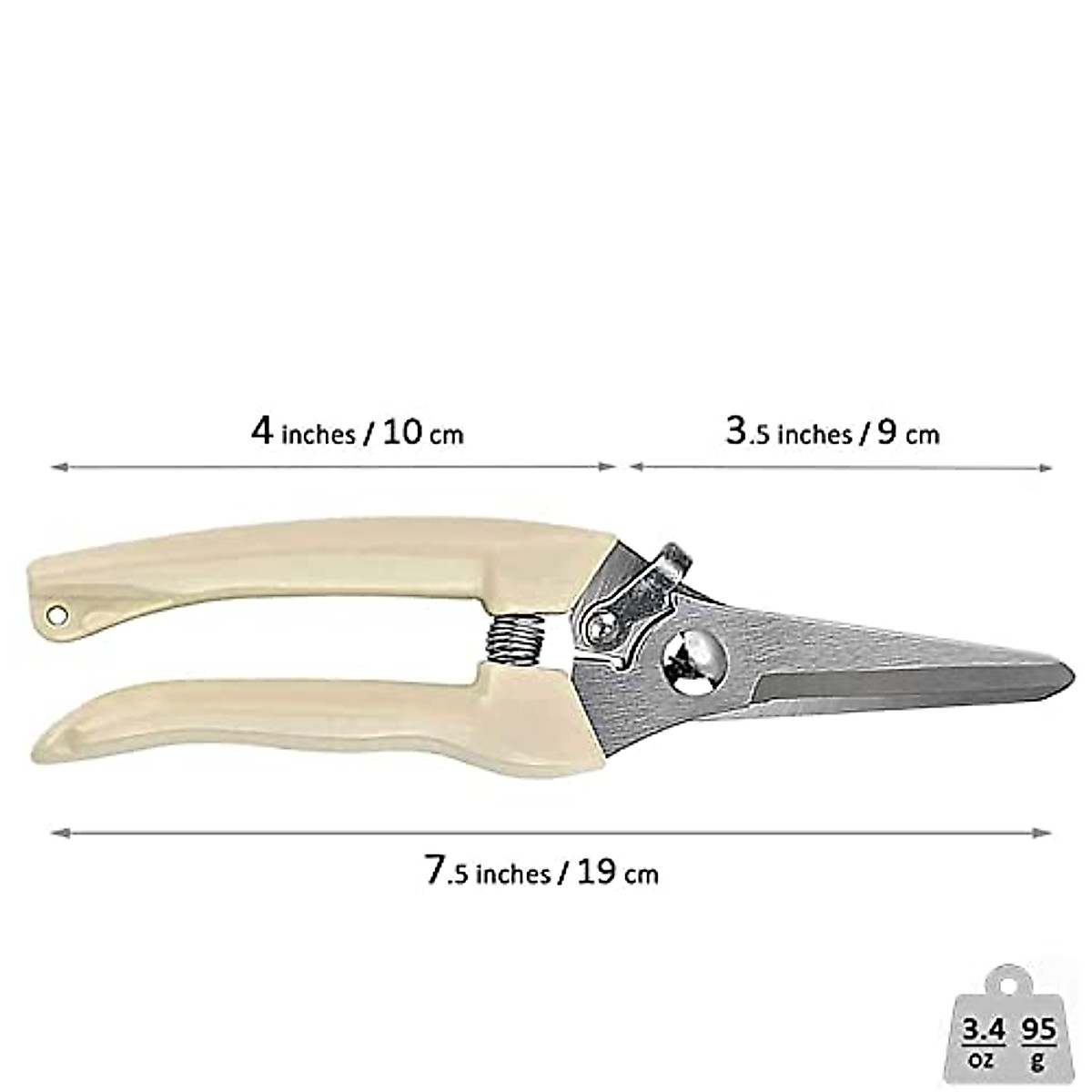 spdtech Straight Garden Scissors Sharp Garden Shears for Cutting Flowers Trimming Plants Bonsai Fruits Picking White