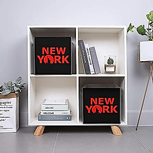 New York City Collapsible Storage Bins Basics Folding Fabric Storage Cubes Organizer Boxes with Handles