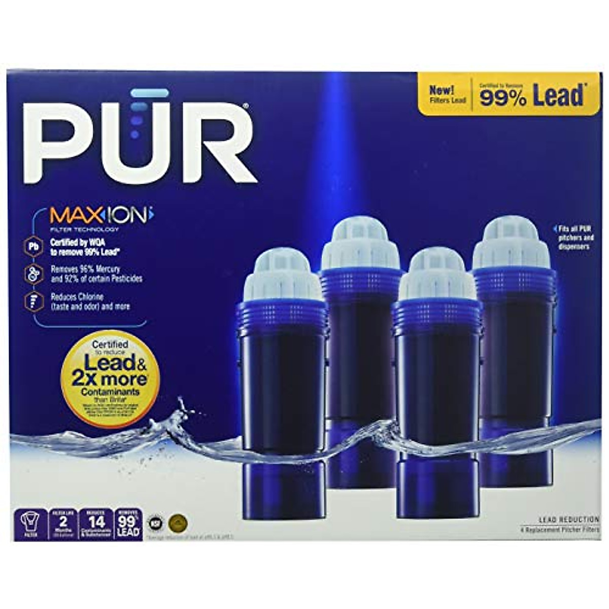 PUR MAXION Replacement Pitcher Filter - 4 PACK