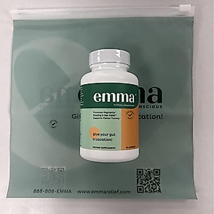 Emma Gut Health - Gas and Bloating Relief, Constipation, Leaky Gut Repair - Gut Cleanse & Restore Digestion - Regulate Bowel Movement. Probiotics and Laxative Alternative, 60 Capsules