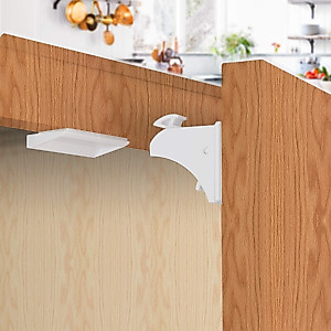 Enovoe Magnetic Cabinet Locks for Babies - 12 Locks and 2 Keys - Baby Proofing Cabinets and Drawer Locks for Toddlers - Child Safety Cabinet Kitchen Locks - Easy Install, No Drill, Tools or Screws