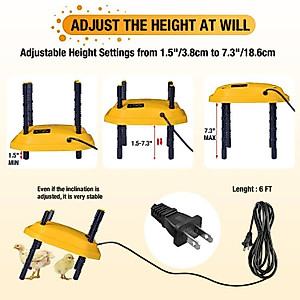 Shaledig Chick Brooder Heating Plate, 10"x10" Chicken Brooder Heater with Temperature Display, Adjustable Height for Baby Chick Duckling, 13W Brooder Plate for Up to 15 Chicks, Safe & Like Mother Hen