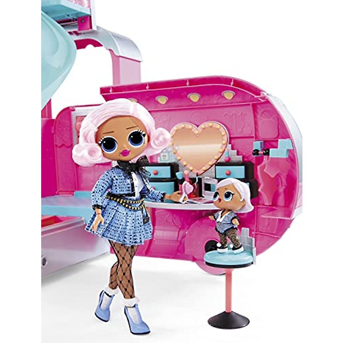 LOL Surprise OMG Glamper Fashion Camper Doll Playset with 55+ Surprises, Fully-Furnished with Light Up Pool, Water Slide, Bunk Beds, Cafe, BBQ Grill, DJ Booth - Gift Toy for Girls Ages 4 5 6 7+ Years