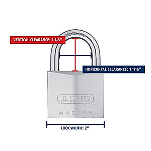 ABUS 75IB/50 KD Marine Grade Chrome Plated Brass Padlock, Stainless Steel Shackle, Keyed Different
