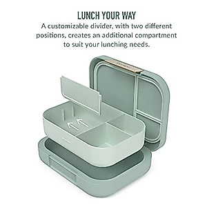 Bentgo® Modern - Versatile 4-Compartment Bento-Style Lunch Box, Leak-Resistant, Ideal for On-the-Go Balanced Eating - BPA-Free, Matte Finish and Ergonomic Design (Mint Green)