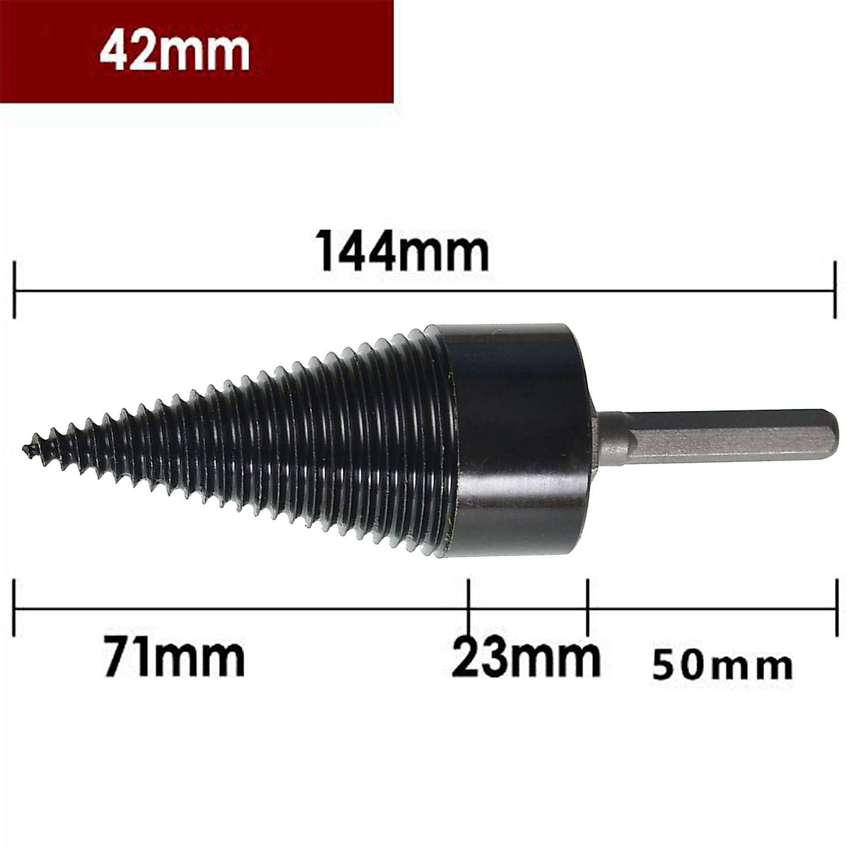 WFLNHB Hex Shank (42mm) Firewood Log Splitter Drill Wood Splitter Drill Bits for Electric Drill Bit
