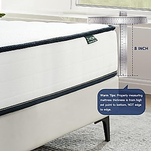 Z-hom Full Mattress 8 Inch, Full Size Mattresses Hybrid Innerspring Mattress in a Box, Full Foam Spring Mattress with Motion Isolation & Pressure Relief for Full Bed Frames, Medium Soft, White