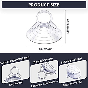 30 Pcs Suction Cups with Ring Clear Key Ring Suction Hook Christmas Suction Cups Sucker for Window Kitchen Wall Glass Hook Hanger for Christmas Home Decoration (Clear Ring Style, 1.8 Inch)