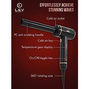 Look Extremely VIP Ceramic Curling Iron with Cooling Air | Curling Wand for Long Lasting Curls | Cordless Hair Curler| 3 Speed Smart Control | Hair Wand and Curling Iron in One