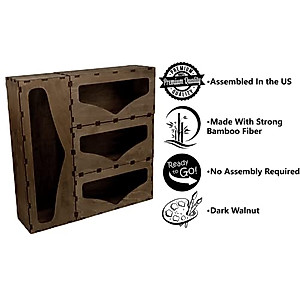 Bozactory Factory Plastic Bag Organizer and Dispenser for Kitchen Drawer, Adhesive sandwich bag organizer Compatible With Ziploc, Solimo, Hefty, Glad, Great Value, and More. (Dark Walnut)