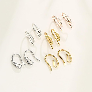 2 Pairs 925 Sterling Silver Earring Hooks Fish Ear Wires Hooks Smooth Dangle Earrings Component for DIY Jewelry Making Craft for Women(Platina Color)