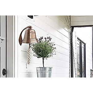 4" Solid Antique Brass Bell Quality Marine Wall Mounted Ship Hanging Bell Perfect for Dinner, Indoor, Outdoor, School, Bar, Reception, Last Order & Church by The Metal Magician