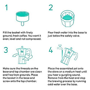 Coffee Gator Moka Pot - 6 Cup, Stovetop Espresso Maker - Classic Italian and Cuban Coffee Percolator w/ 2 Stainless-Steel Cups – Matte Grey Aluminum