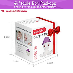 Baby Teething Toys for Babies 6-12 Months, Mombella Octopus Baby Teether 12-18 Months, Soft Silicone Infant Teething Toys 6-9 Month Old, Kids Chew Toy to Soothe Sore Gums, BPA FREE Baby Gift, Purple