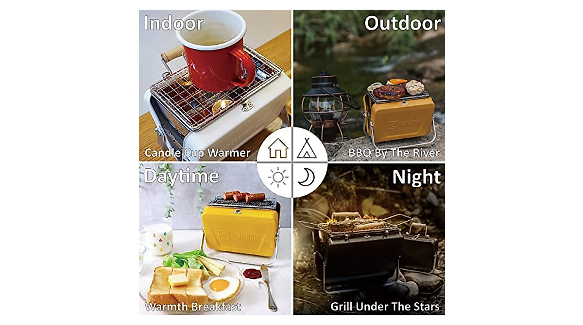 Portable KENLUCK Mini Charcoal Grill for Outdoor Fun