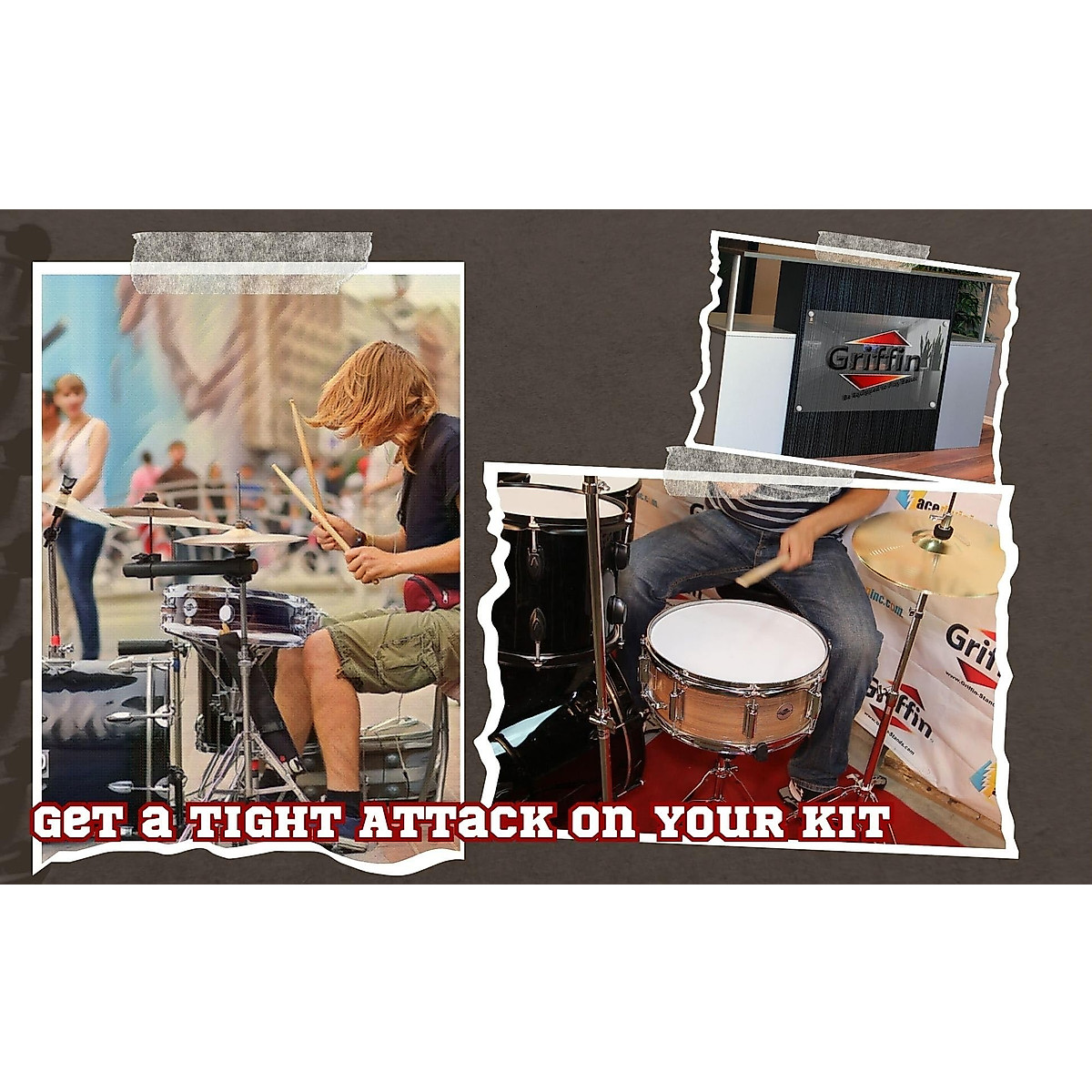 Piccolo Snare Drum 13" x 3.5" by GRIFFIN | 100% Poplar Wood Shell with Zebra Wood Finish & Coated Drum Head | Professional Marching Drummers Percussion Instrument with Bright Tone & Brilliant Attack