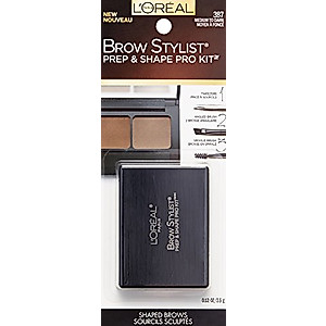 L'Oréal Paris Brow Stylist Prep and Shape Pro Brow Kit, Medium To Dark, 0.12 oz.