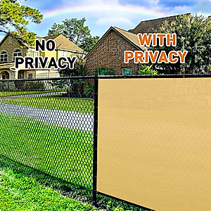 Cisvio 6ftx25ft Privacy Fence Screen Heavy Duty 170 GSM Windscreen & Dustproof Fabric Privacy Screen Covering Mesh Fencing for Outdoor Patio, Balcony, Pool Deck, Sand