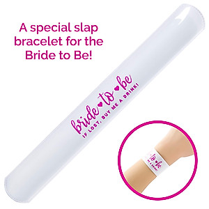 Pop Fizz Designs Bachelorette Slap Bracelets | Bachelorette Party Favors | Bride Tribe Gifts (Pink)