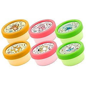 HOUSYLOVE Plastic Small Containers With Lids For Lunch Box, Colorful Dressing Sauce Containers For Lunch Box, Tiny Small Sauce Containers For Lunch Box, Mini Containers With Lids, 6 Pack