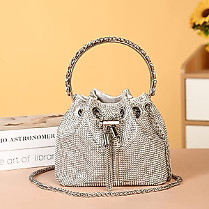Chlemeter Women's Crystals Evening Bag, Bling Rhinestone Clutch Purses for Wedding Prom Party Club Crossbody Bags,Rhinestone purse,Evening bag,Bling purse