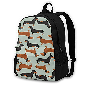 Black and Brown Dachshund Laptop Backpack Durable Lightweight School Bookbag Casual Daypack Travel Hiking Camping College