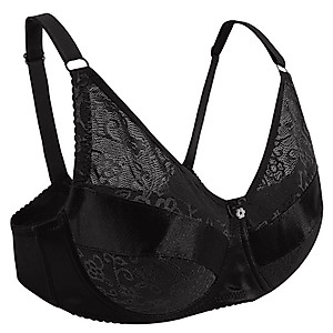 Vollence 34/75 Pocket Bras for Silicone Breast Forms False Forms Underwear Insert Mastectomy Patient -Black