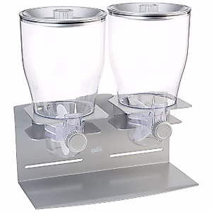 Zevro Commercial Plus Dry Food Dispenser, Dual Control, Stainless Steel, Silver/Chrome