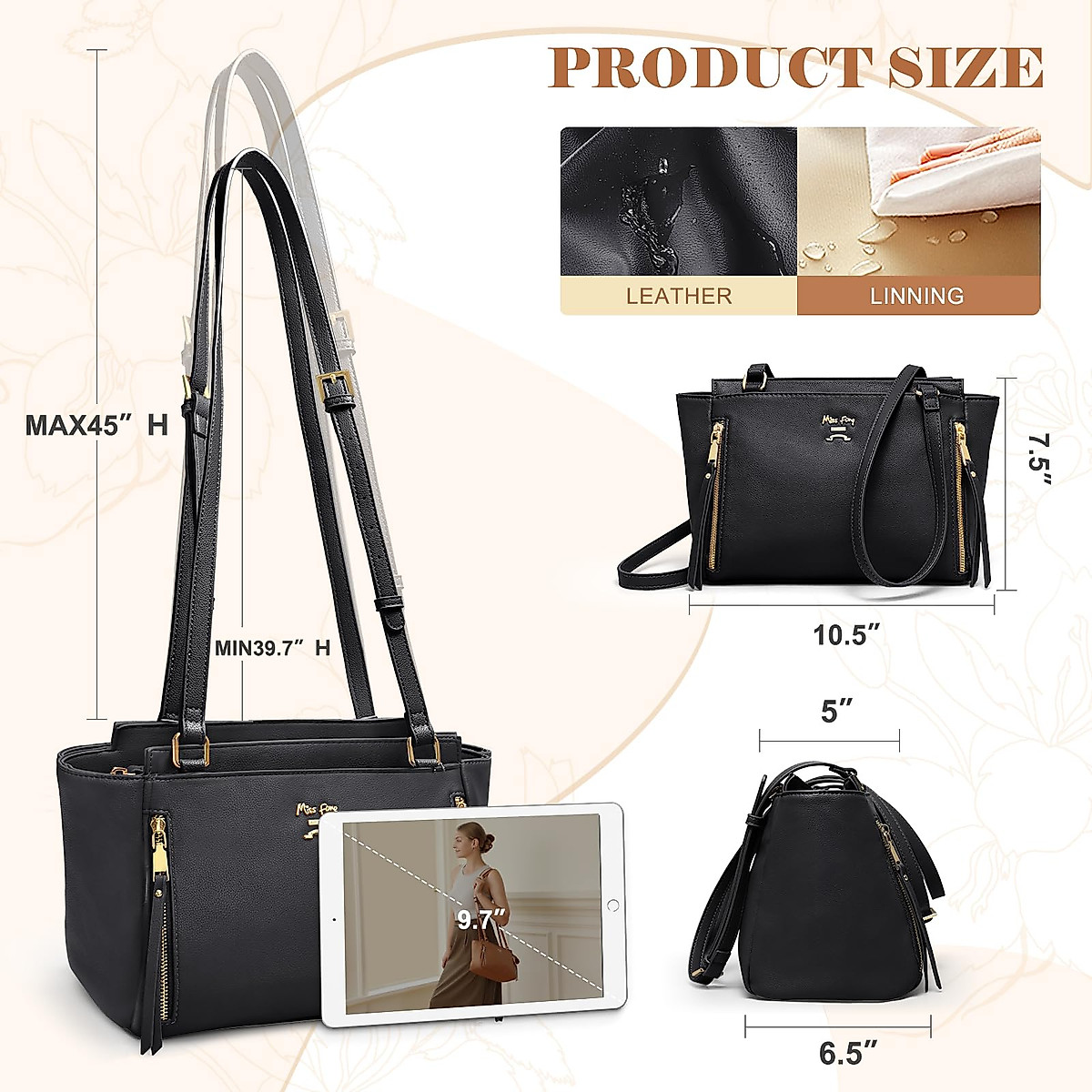 miss fong Small Diaper Bag Mini Diaper Bag, Crossbody Diaper Bags, Diaper Bag Purse, Diaper Clutch with 7 Diaper Bag Organizers,2 Insulated Pockets and Adjustable Shoulder Strap(Black)