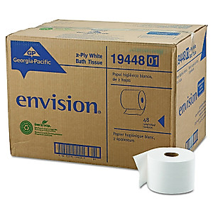 Georgia Pacific Professional GPC 1944801 GPC 194-48/01 High-Capacity Bath Tissue, 2-Ply, 3-19/20" Width, 4-1/20" Length, White (Pack of 48000)