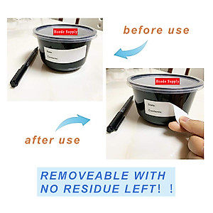 Hcode 1 x 3'' Self-Adhesive Removable Freezer Food Storage Labels - Easy Clean Leaves No Residue - Meal Prep Labels Plastic Paper Sticker Perfect for Reusable Containers 300 Stickers(1x3" Fill in)