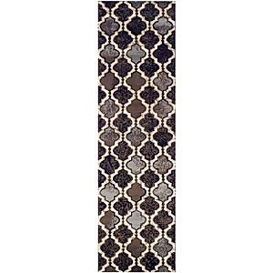 BLUENILEMILLS BNM Viking Modern Geometric Polypropylene Durable and Non-Slip Indoor Area Rug with Jute Backing for Your Home Décor, 2' 7" x 8', Choclate
