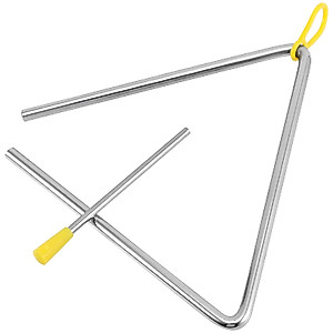 MUKLEI 10 Pack Music Instruments Triangles, Percussion Triangles With Strikers Musical Steel Triangle Se Music Triangle Instruments for Music Learning 4,5,6,7,8 inches