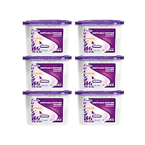 CANAGER Lavender Vanilla Moisture Absorber Box,Odor Eliminator and Dehumidifier Boxes for Closet,Bedroom,Kitchen,Bathroom-6 Packs,Cups - Traps Moisture for Fresher, Cleaner Air Purple