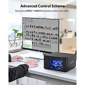 ORICO 8 Bay Tool-Free Aluminum Hard Drive Enclosure with 2 Build-in Fans, Horizontal HDD Docking Station for Small Business Data Backup and Expansion Max to 128TB- NS800U3