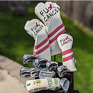 Foretra - Limited Edition F U Cancer Hybrid Headcover - Tour Quality Golf Club Cover - Style and Customize Your Golf Bag