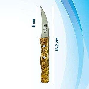 SMI - Peeling Knife Olive Wood Handle Paring Knife Fruit Knife Solingen Knife - Not Dishwasher Safe Made in Germany
