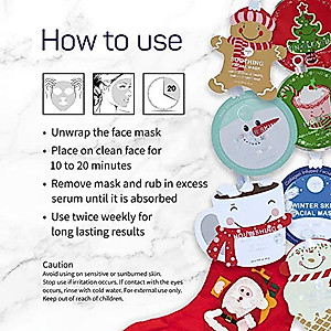 SpaLife Holiday Treats Facial Masks Christmas Masks 12 pack Assorted