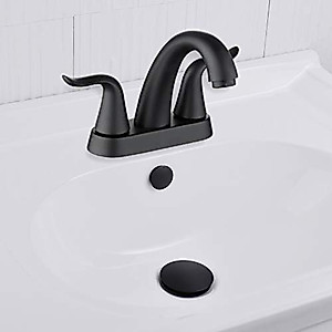 Orhemus Solid Brass Sink Overflow Cap Round Hole Cover for Bathroom Basin, Matte Black Finished