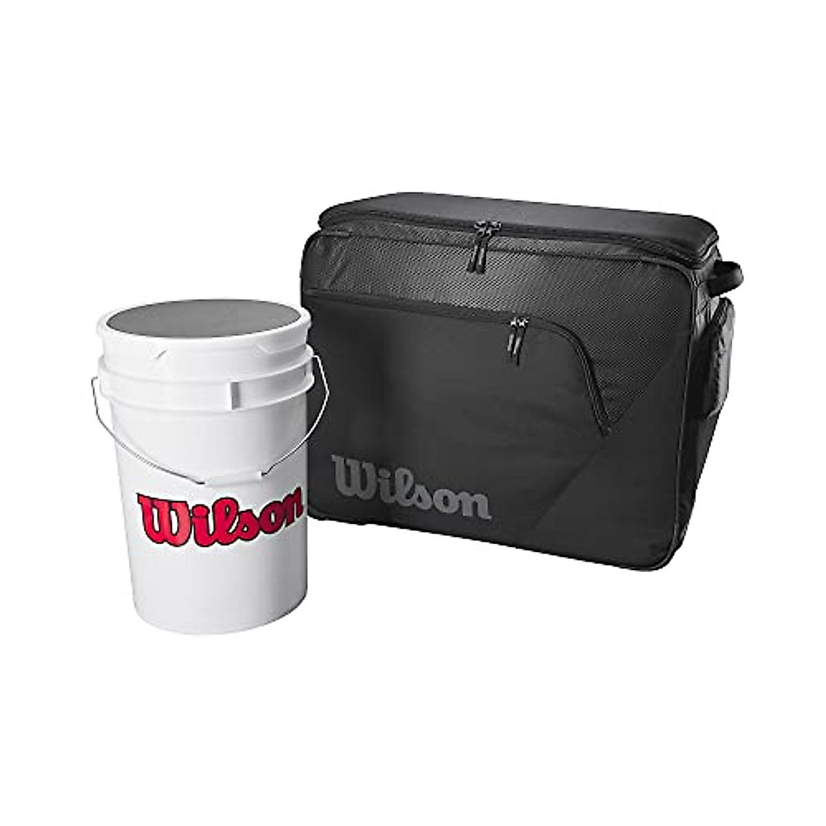 WILSON Ball Bucket Bag, Black, 27" L x 14.5" W x 20.5" H