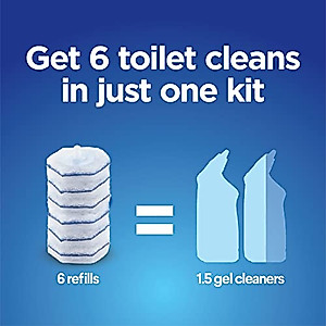 Clorox ToiletWand Disposable Toilet Cleaning Kit, Toilet Brush, Toilet and Bathroom Cleaning System with Storage Caddy and 16 Disinfecting ToiletWand Refill Heads (Package May Vary)