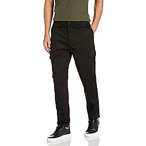 A|X Armani Exchange Men's Cargo Style Stretch Twill Trouser, Black, 34
