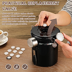 22 Pcs Replacement Valves for Coffee Canisters with 2 Rubber Rings PE Coffee Valve Canister Filter Set Degassing One Way Breather Valve for Coffee Bean Container Coffee Bag Food Bags