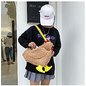Women Cartoon Crossbody Bags, Creative Cute Chicken Purse Backpack Shoulder Purses Gift for Teenager Daughter Girlfriend Wife (Khaki)