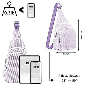 GFU Sling Bag, Crossbody Sling Bag for Men Women, Lightweight Small Seersucker Sling Backpack, Summer Crossbody Shoulder Bag, Breathable Chest Bag Daypack