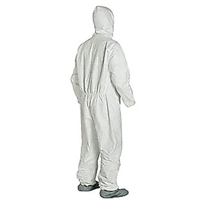 DuPont TY122S Disposable Elastic Wrist, Bootie & Hood White Tyvek Coverall Suit 1414, XX-Large